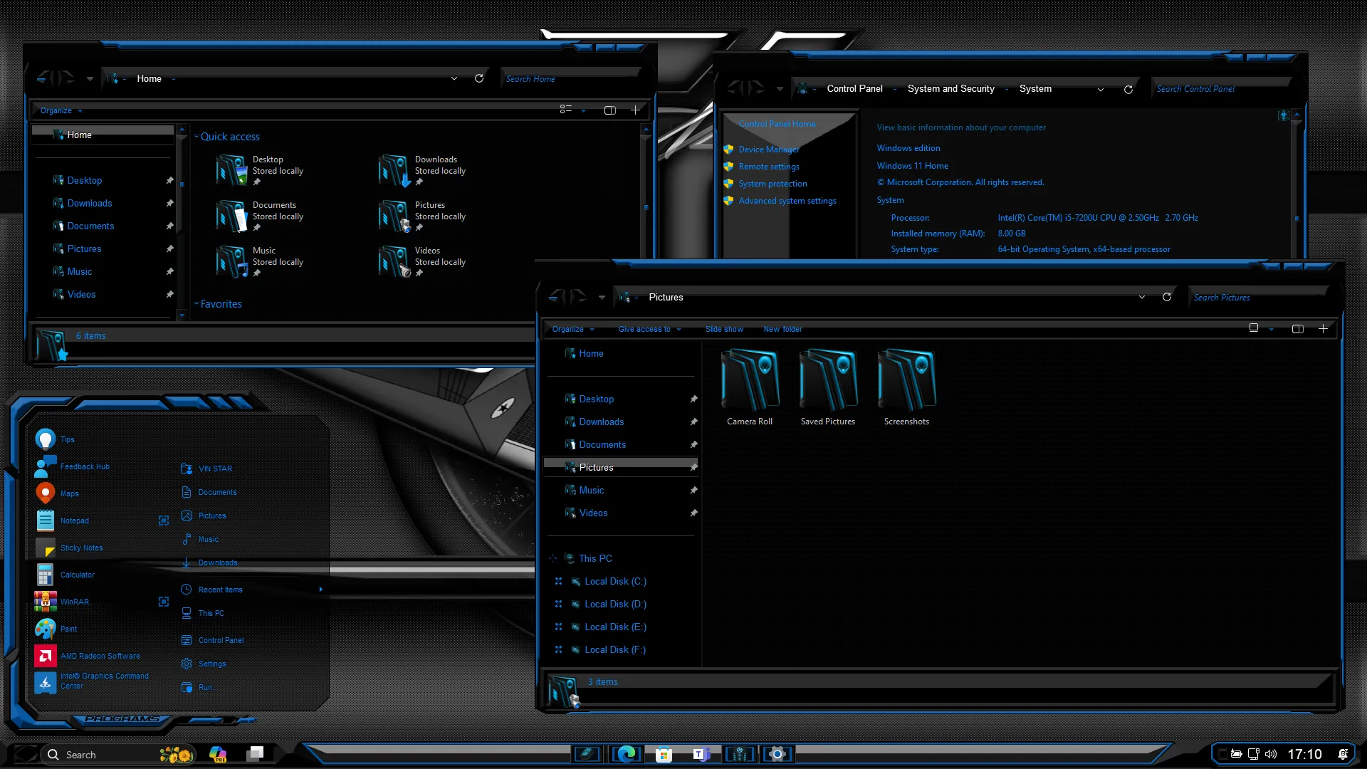Stealth Blue Theme For Windows 11 — VIN STAR