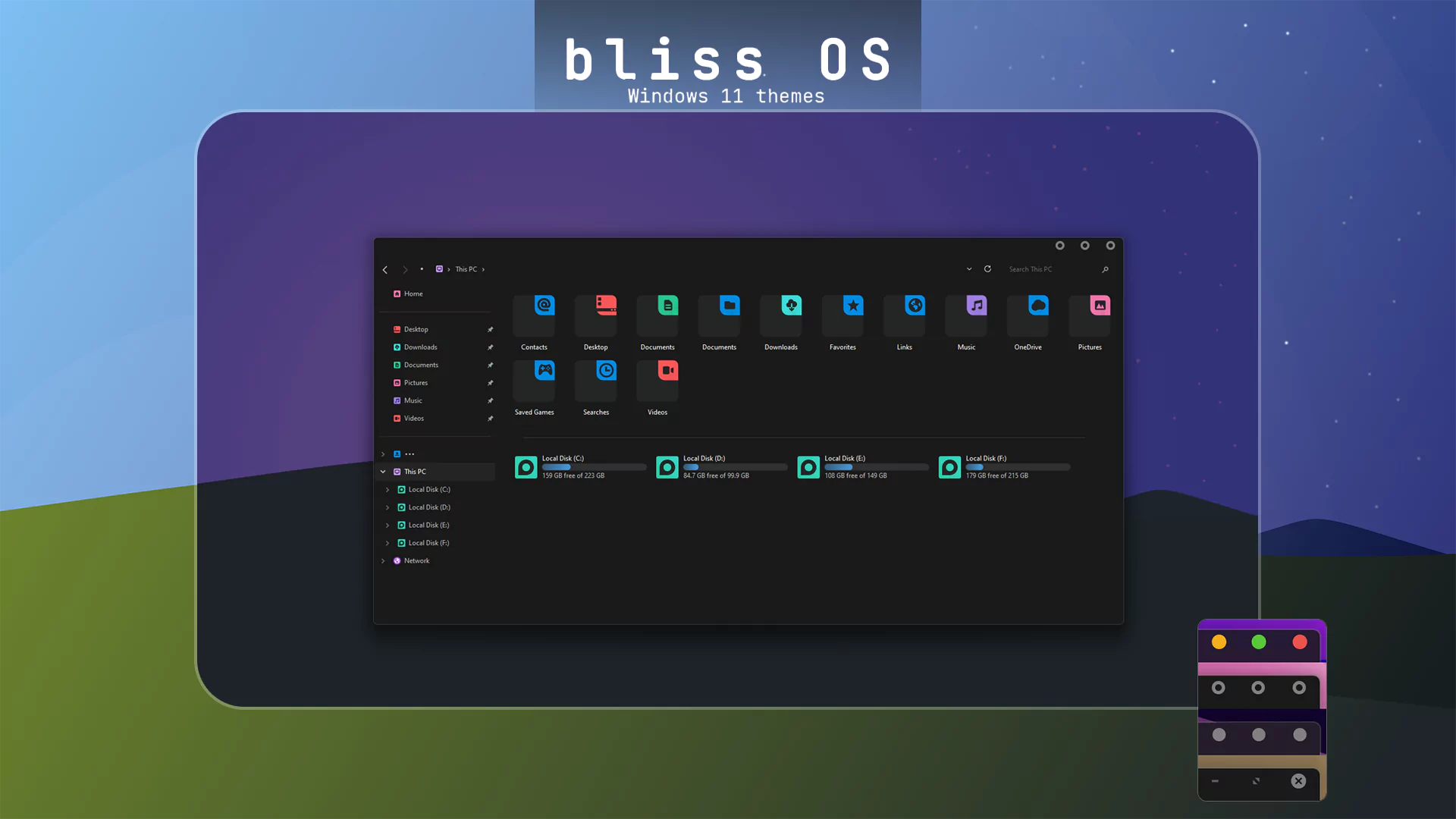 Bliss OS Night Theme For Windows 11 — VIN STAR