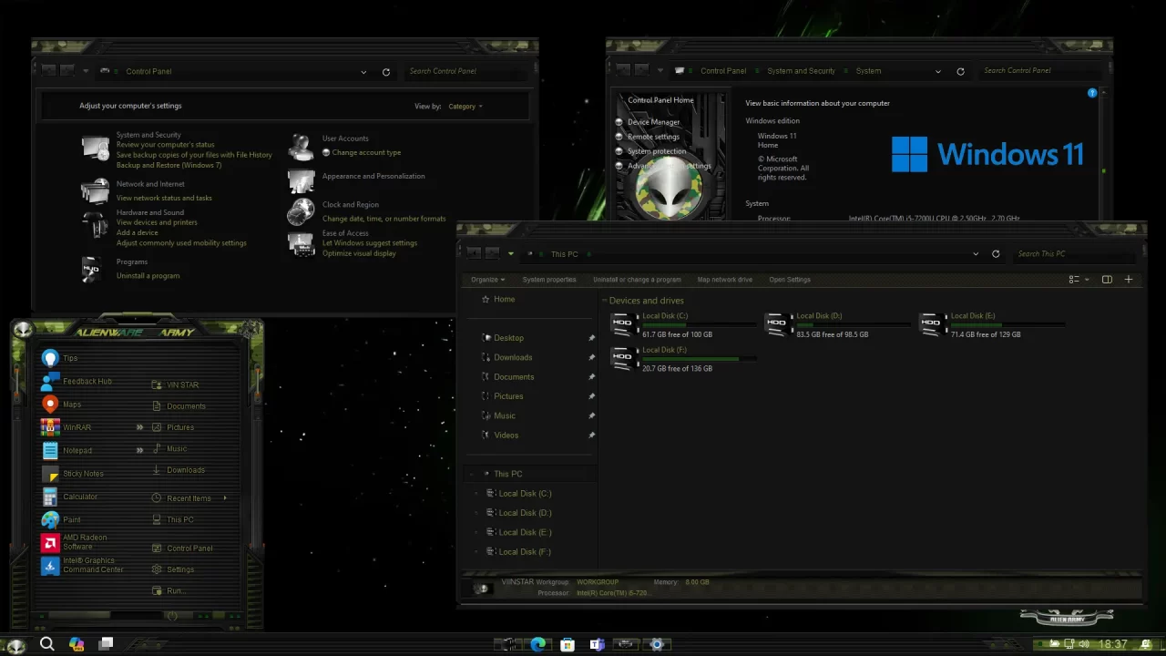Alien Army Theme For Windows 11 — VIN STAR
